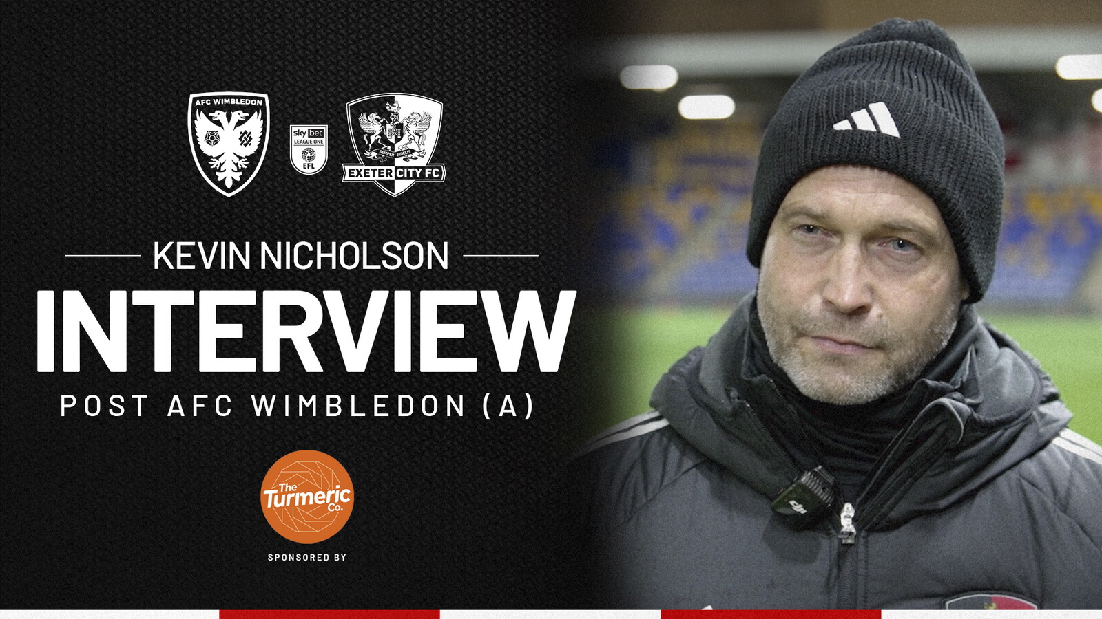 Kevin Nicholson reacts to three points on the road at AFC Wimbledon (A ...