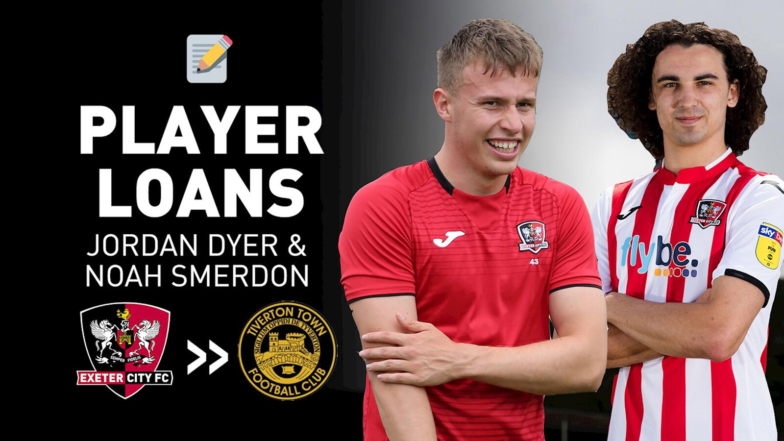 ️ Jordan Dyer and Noah Smerdon join Tiverton Town on loan | Exeter City ...