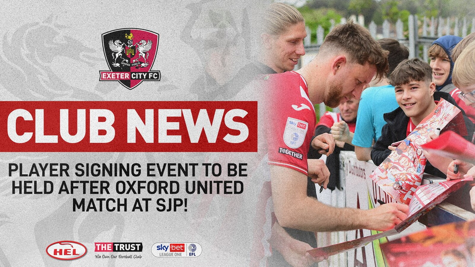 ️ Player signing event after the Oxford United match | Exeter City F.C.