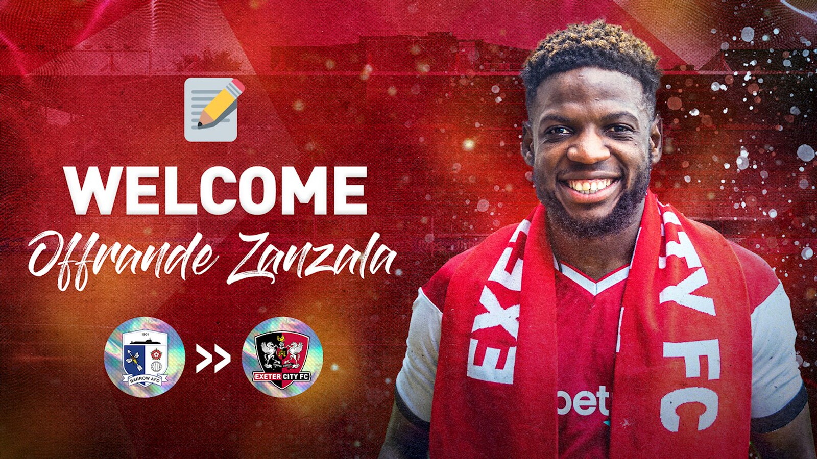 ️ Offrande Zanzala joins Exeter City on loan | Exeter City F.C.