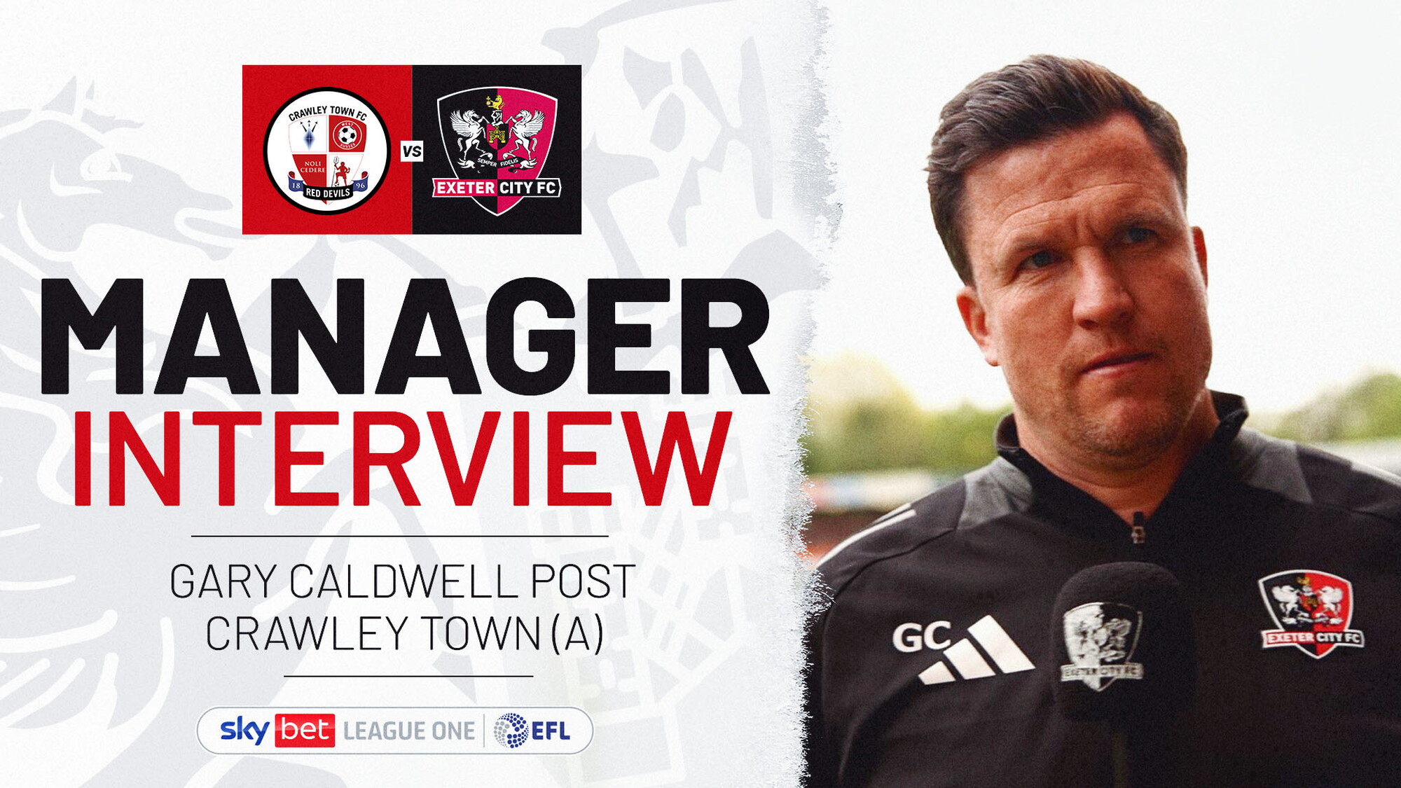 Gary Caldwell reacts to defeat at Crawley | Exeter City F.C.