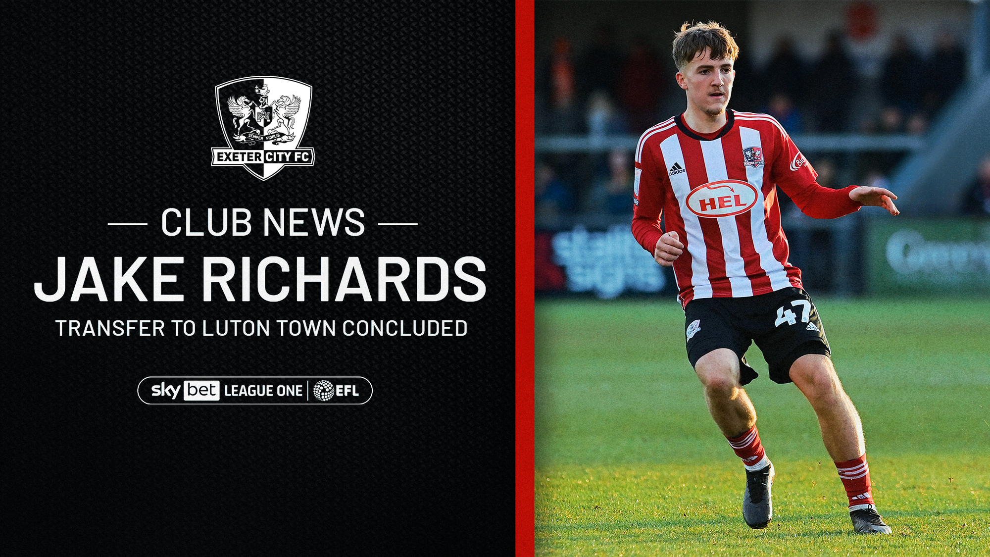 Jake Richards transfer to Luton Town concluded | Exeter City F.C.