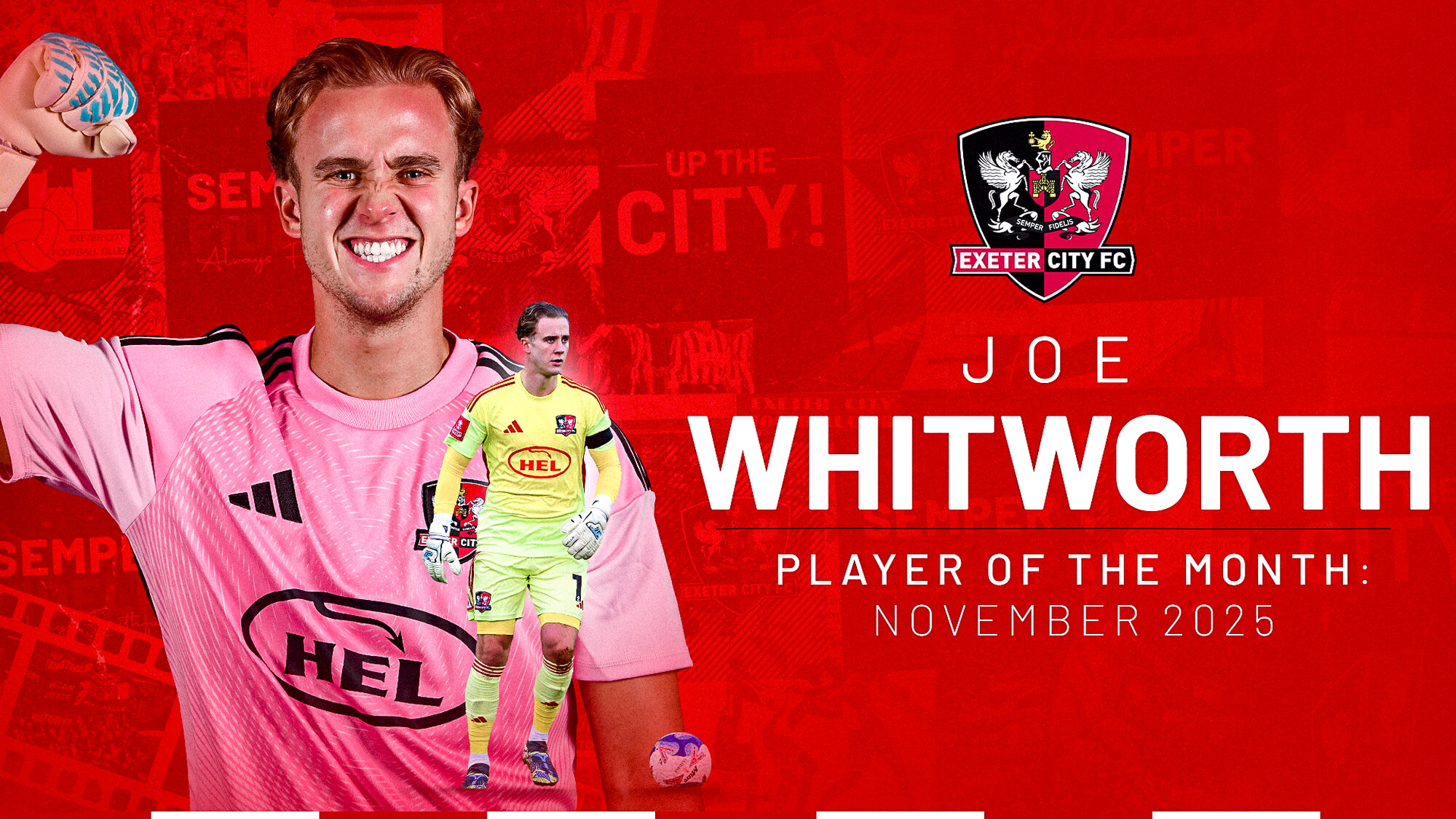 Joe Whitworth named your November Player of the Month! | Exeter City F.C.