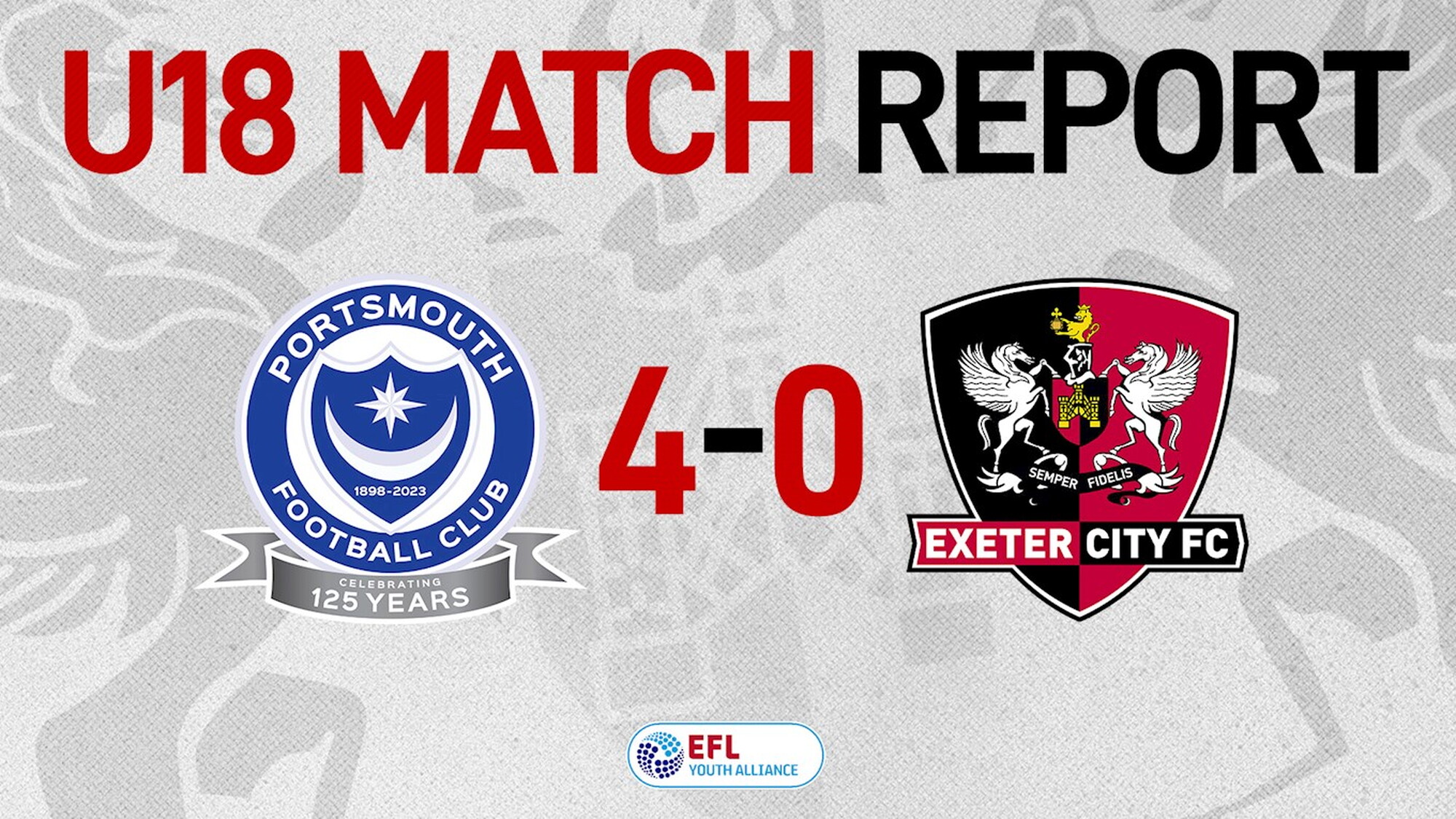 📝 U18 Report: Portsmouth 4 City 0 | Exeter City F.C.