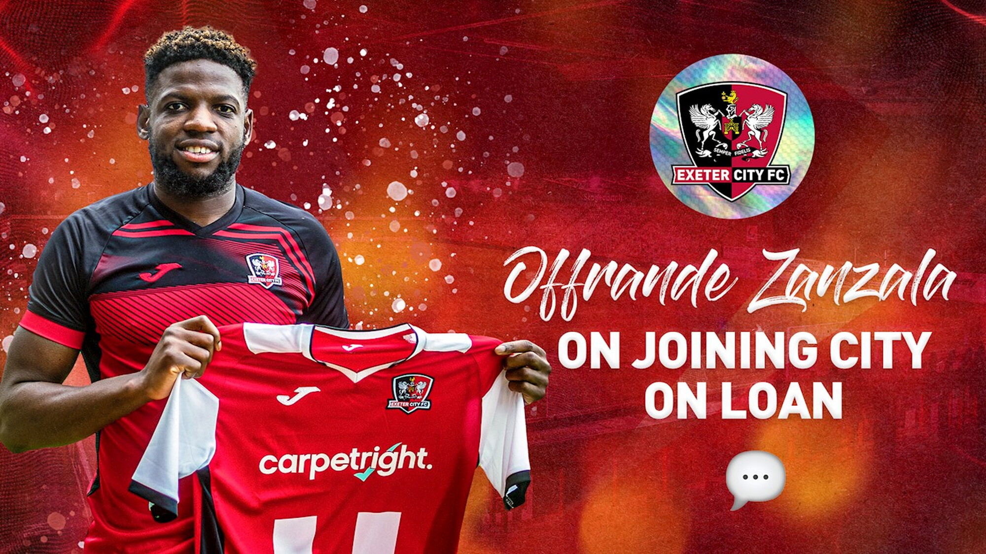 💬 Offrande Zanzala excited about Exeter loan | Exeter City F.C.