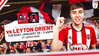 Tickets: Leyton Orient (28/1/25) | Exeter City F.C.