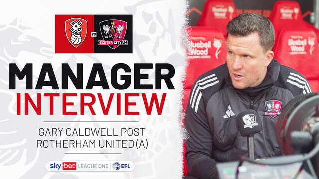 Gary Caldwell reacts to point at Rotherham | Exeter City F.C.