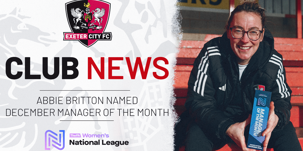 Abbie Britton named FAWNL December Manager of the Month! | Exeter City F.C.