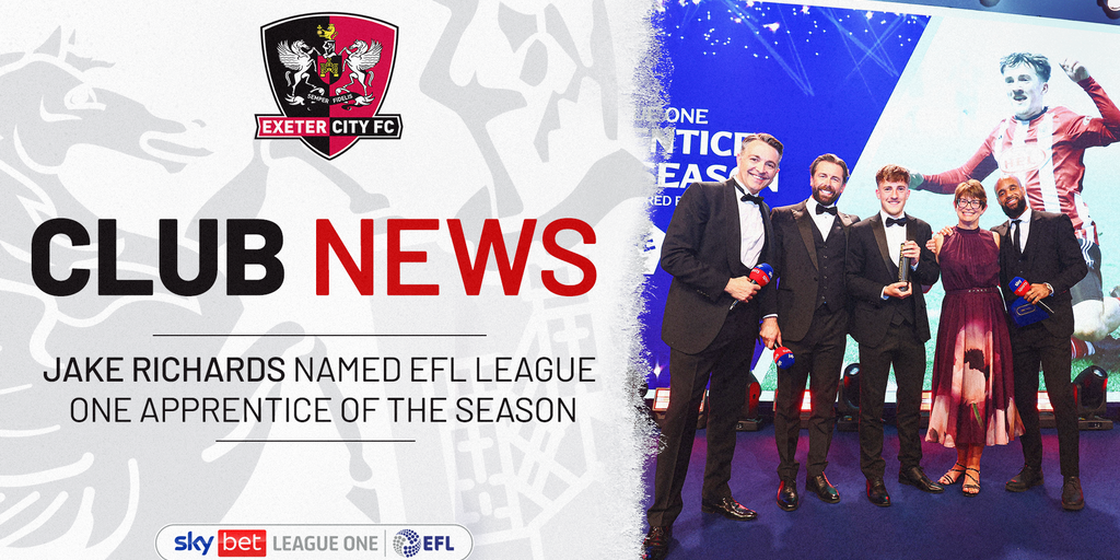 Jake Richards named LFE League One Apprentice of the Season! | Exeter ...